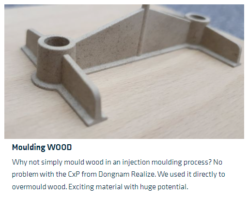 ANYBRID의 대표 성형기 “ROBIN”, CXP 목재 성공적으로 사출 – Dongnam Realize